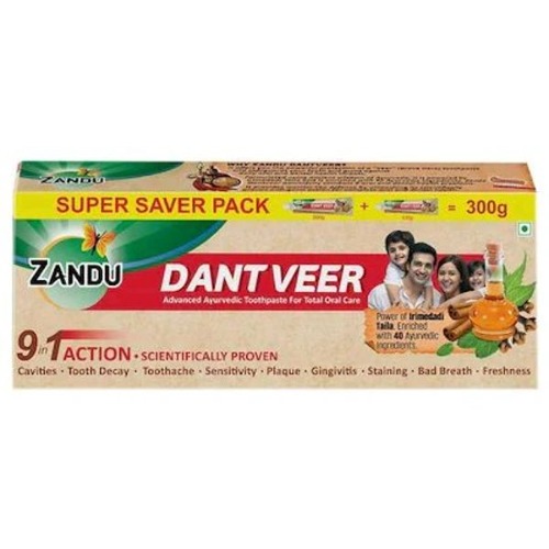 Zandu Dant veer 200g+100g+ Free Toothbrush – Meena Collection